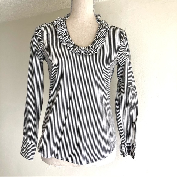 GAP | Tops | 325 Gap Striped Ruffle Blouse | Poshmark